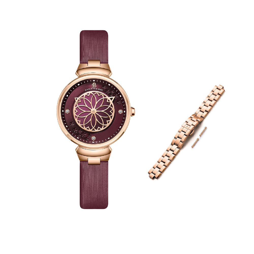(36mm) Champagne Cherry Blossom Watch & Cherry Blossom Bracelet