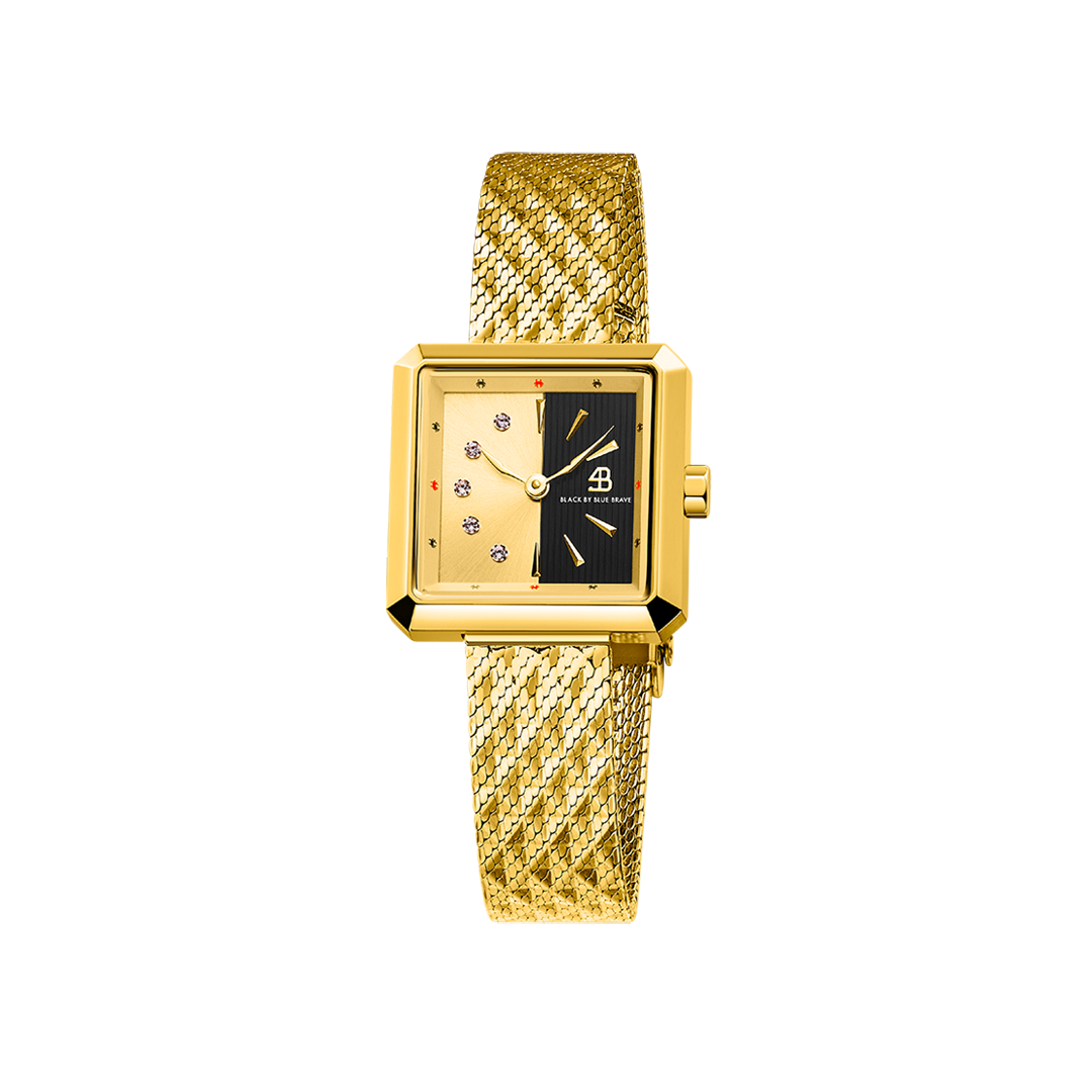 Spider - Gold & Black Dial Meshband Women's Watch