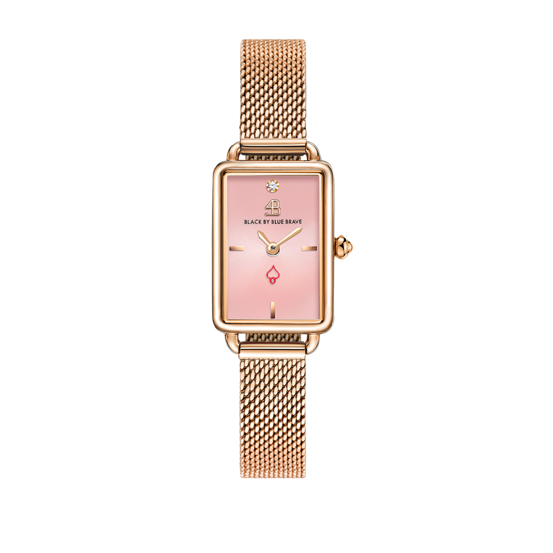 Vesta - Pink Dial Genuine Diamond Women's Watch
