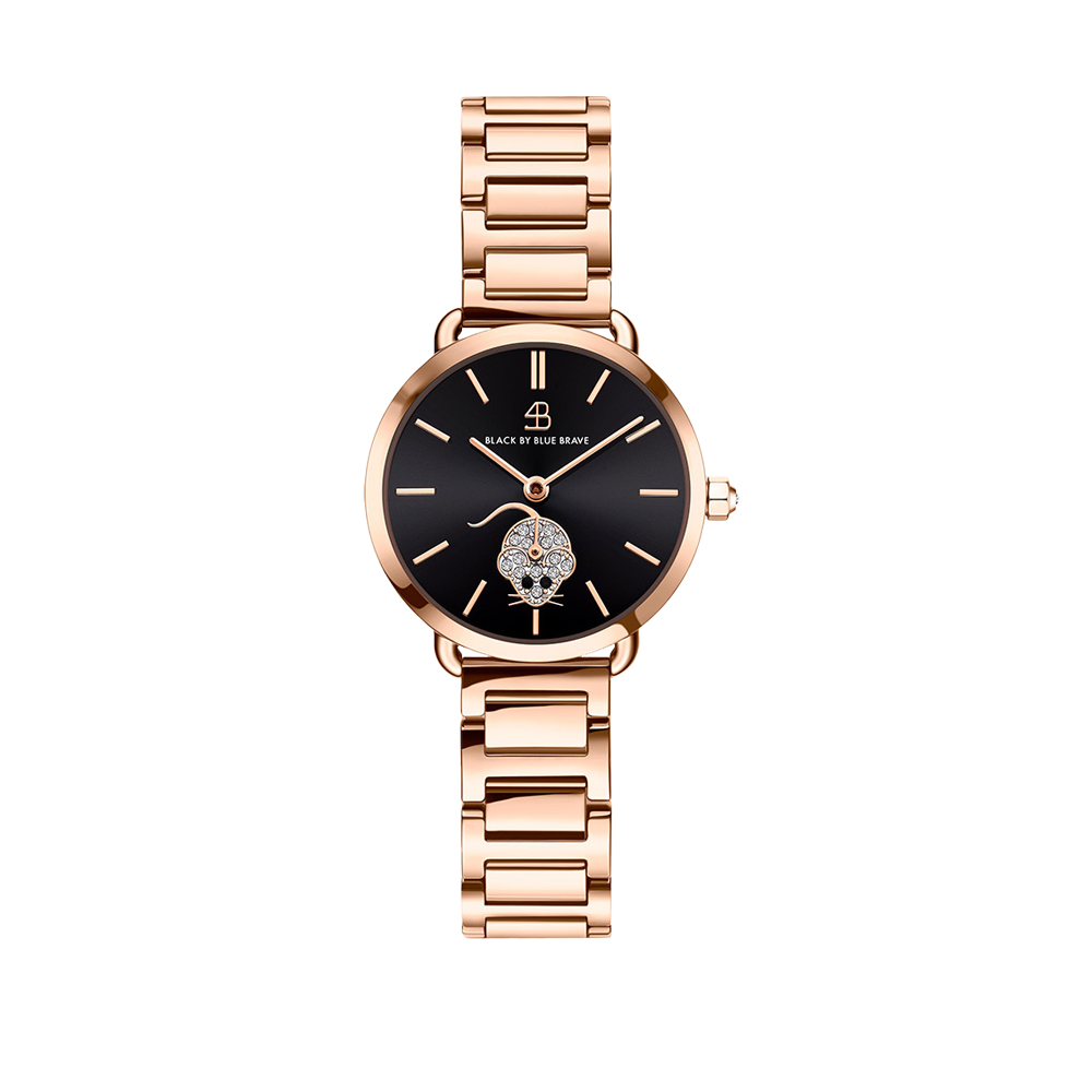 Zodiac Rat - Black Dial Crystal Rat Women's Watch